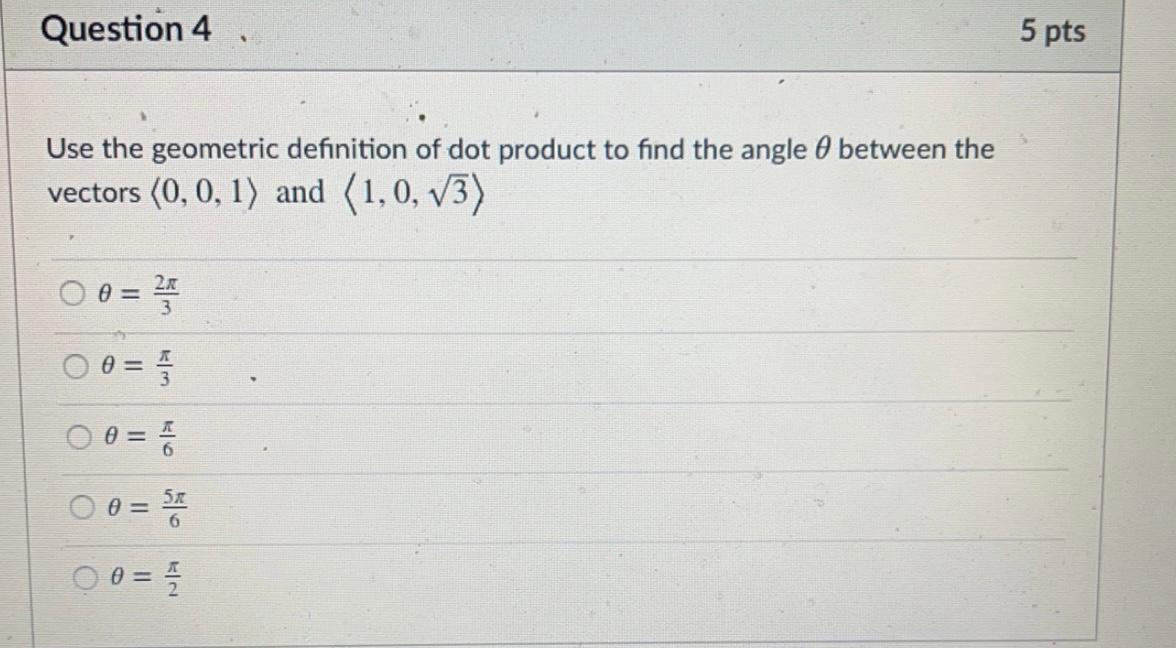 Solved Question 3 5 pts Which of the following vectors in R2 | Chegg.com