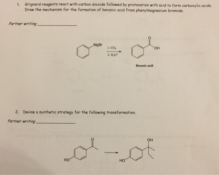 Solved 1. Grignard reagents react with carbon dioxide | Chegg.com