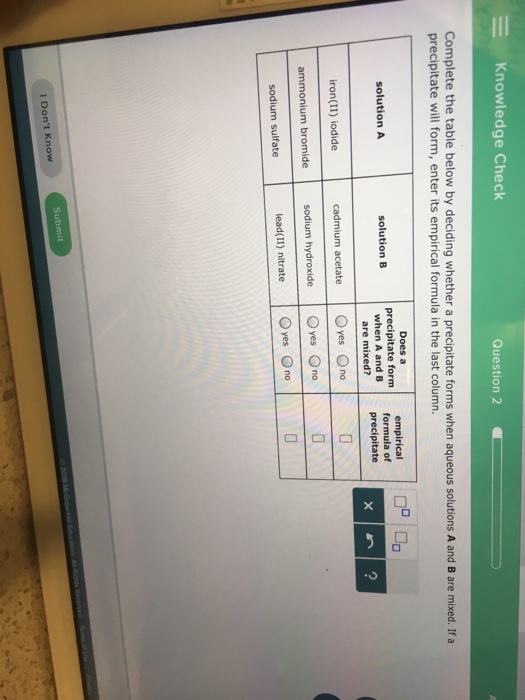 Solved Knowledge Check Question 2 Complete the table below | Chegg.com