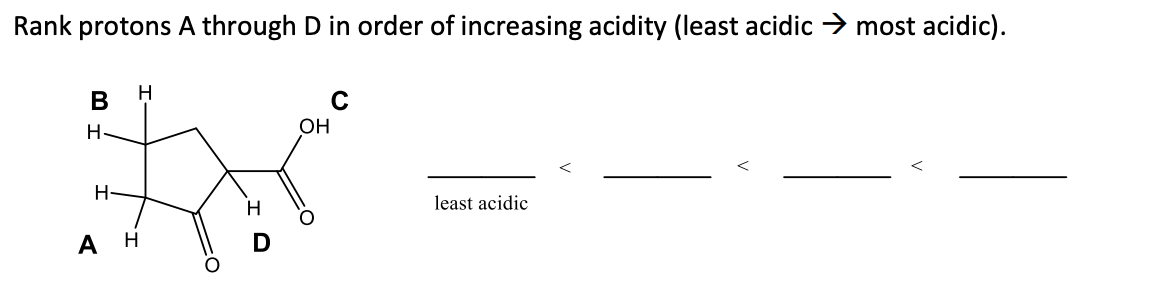 Solved Rank protons A through D in order of increasing | Chegg.com