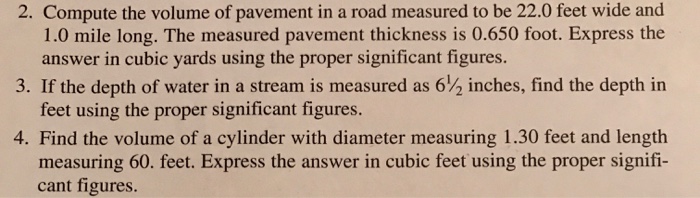 Solved Compute the volume of pavement in a road measured to | Chegg.com