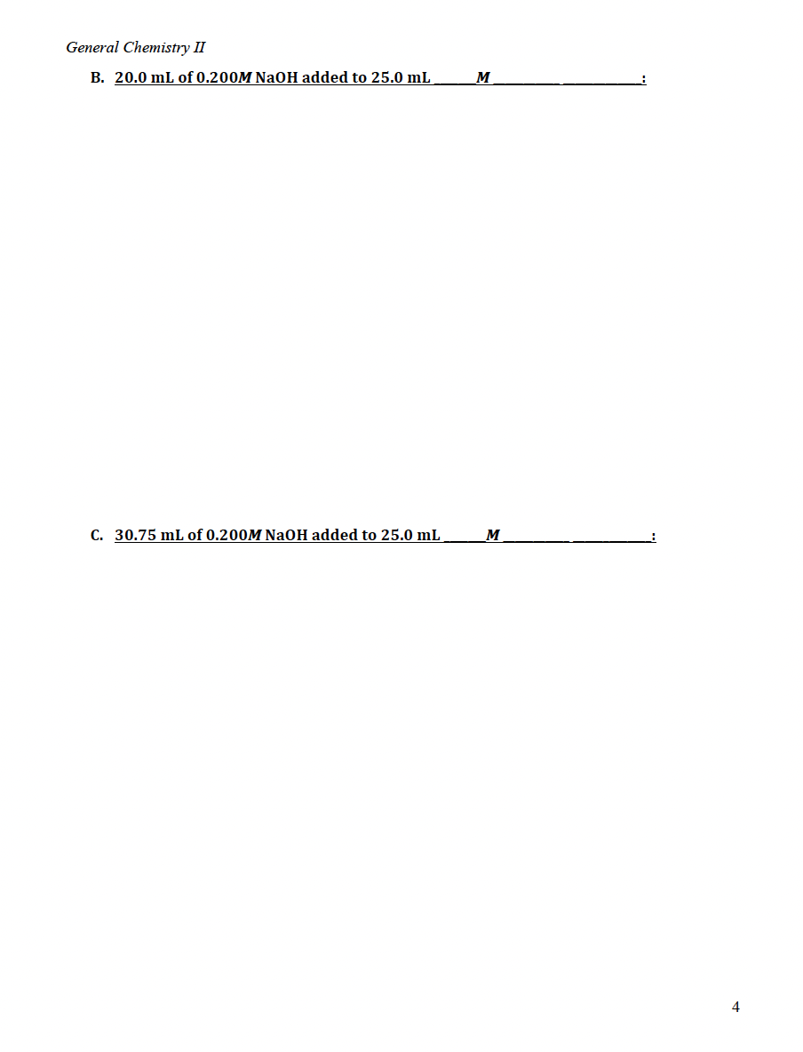 Solved General Chemistry II Workshop 5: Titration Curves and | Chegg.com