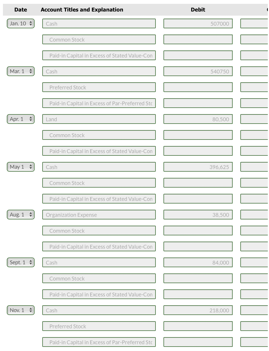Solved \begin{tabular}{cl|l|} Date & Account Titles and | Chegg.com