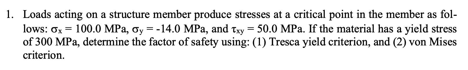 Solved lows: Ox 1. Loads acting on a structure member | Chegg.com