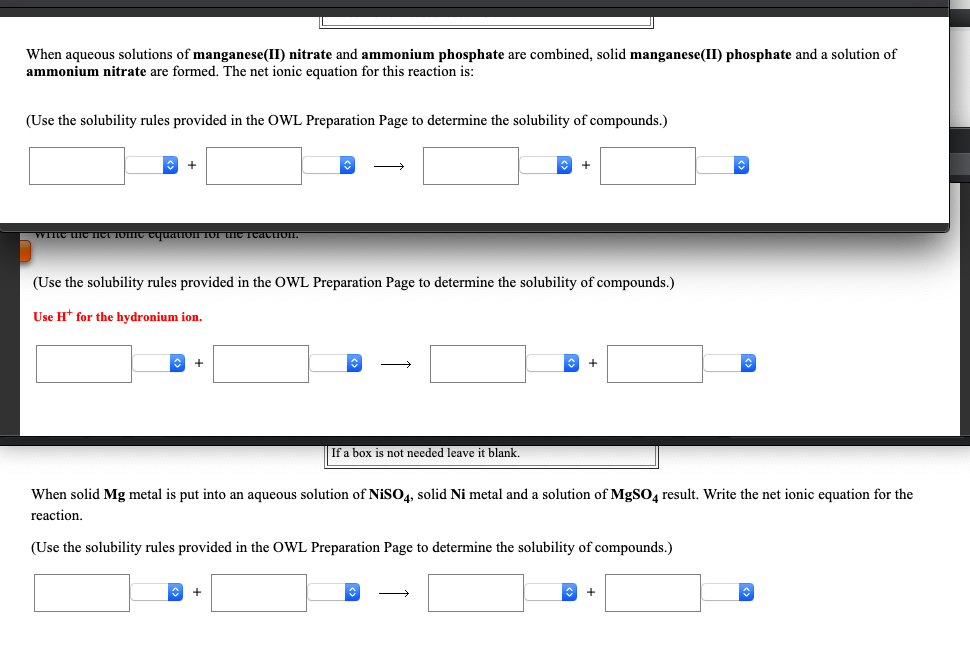 Solved When aqueous solutions of manganese(II) nitrate and | Chegg.com