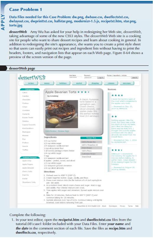 Solved APPLY Case Problem 1 Data Files needed for this Case | Chegg.com