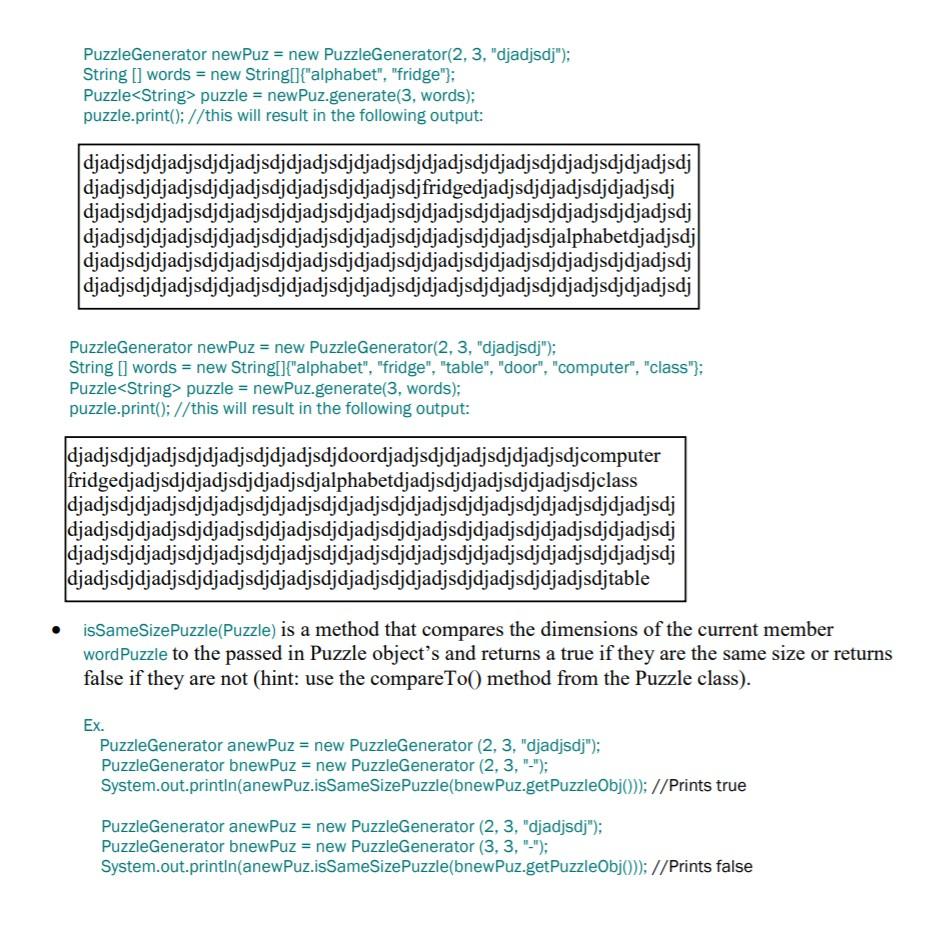 Solved OVERVIEW: 1. Create an interface named Generator. 2. | Chegg.com