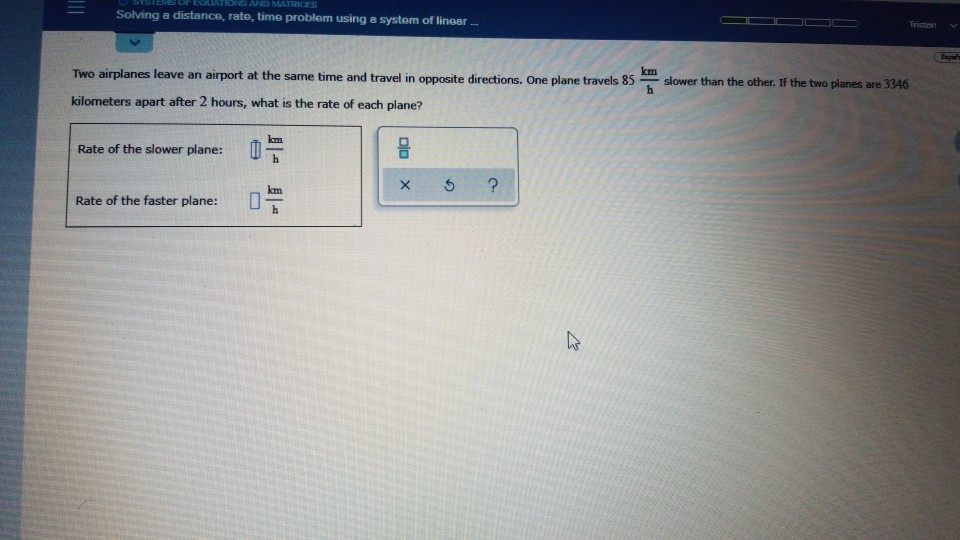 Solved Solving a distance, rate, time problem using a system | Chegg.com
