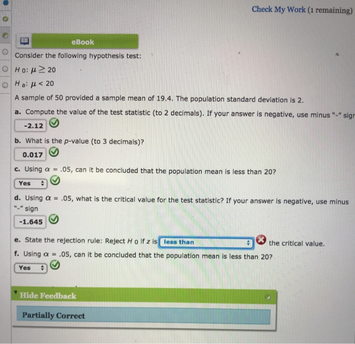 Solved Check My Work (1 remaining) eBook Consider the | Chegg.com