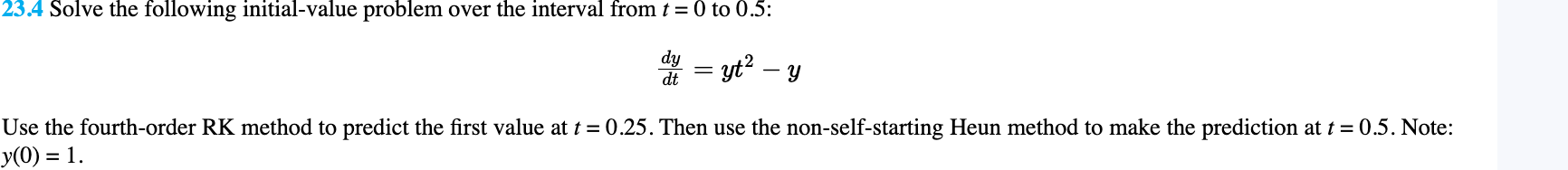 Solved 23.4 Solve the following initial-value problem over | Chegg.com