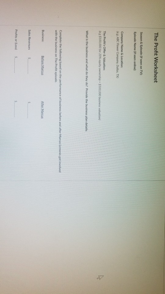 Collaborations PROFIT broadcast on CNBC. On each | Chegg.com