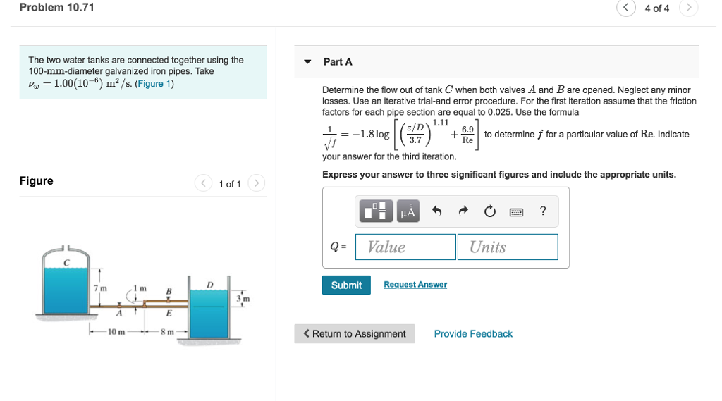 Solved Problem 10.71 4 of 4 The two water tanks are | Chegg.com