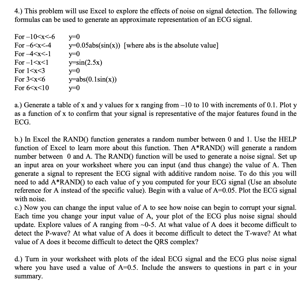 Solved This problem will use Excel to explore the effects of | Chegg.com