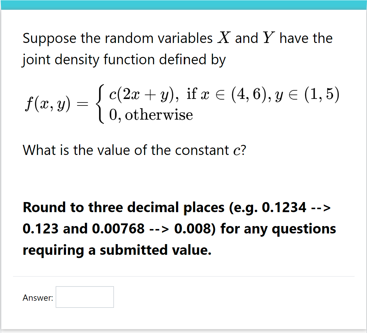 Solved Suppose the random variables X and Y have the joint | Chegg.com