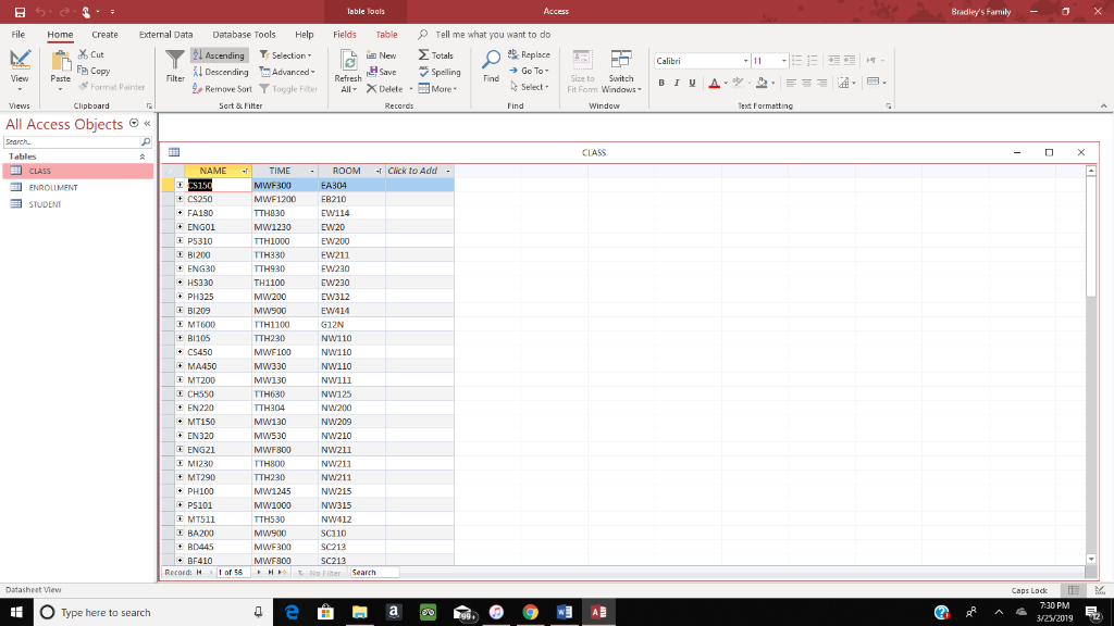 Provide the SQL to display each classroom and the | Chegg.com