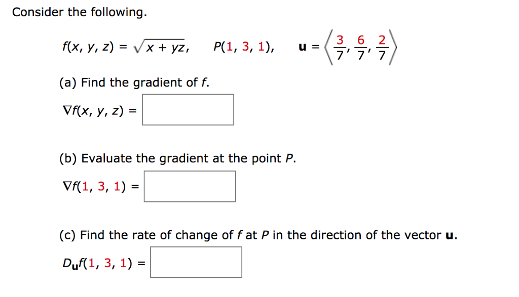 Solved Consider the following. ריריר (a) Find the gradient | Chegg.com