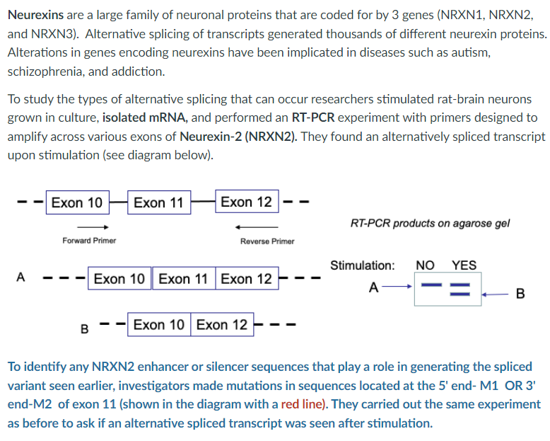 Solved Neurexins are a large family of neuronal proteins | Chegg.com