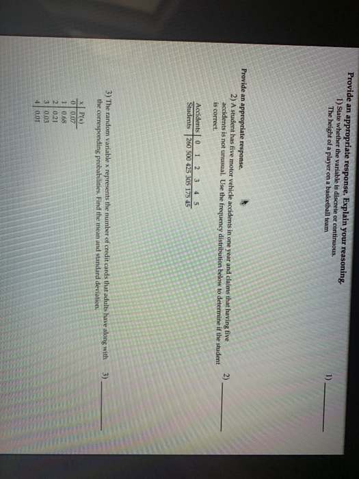 Solved Provide an appropriate response. Explain your | Chegg.com