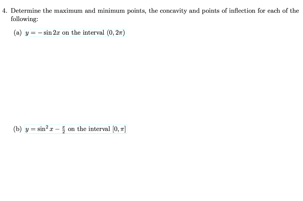 Solved 4 Determine The Maximum And Minimum Points The 5297