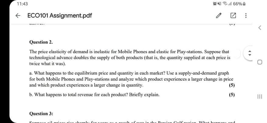 Solved 11:43 4.66% ECO101 Assignment.pdf Question 2. The | Chegg.com