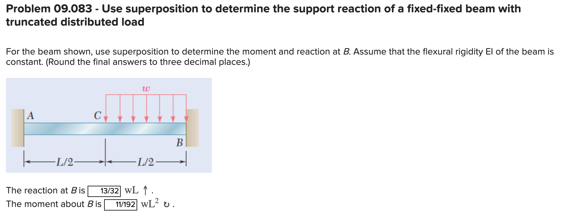 Solved Problem 09.083 - Use superposition to determine the | Chegg.com