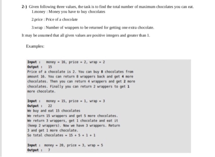 Solved 2) Given following three values, the task is to find | Chegg.com