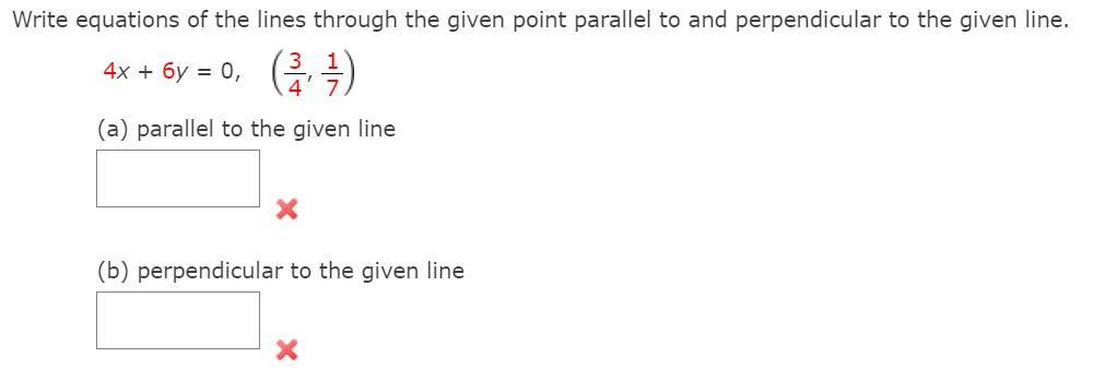 Solved Write equations of the lines through the given point | Chegg.com