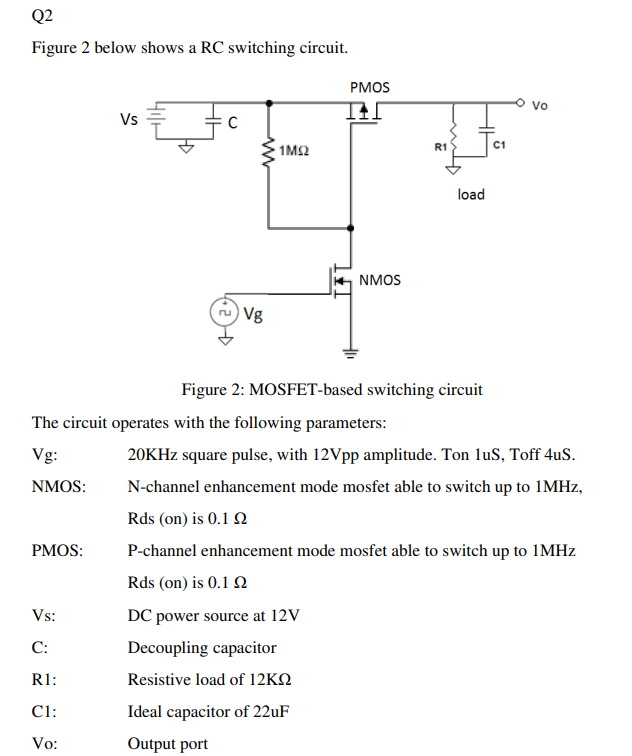 Solved Figure 2 below shows a RC switching circuit. Figure | Chegg.com