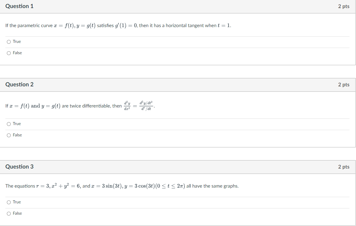Solved If the parametric curve x=f(t),y=g(t) satisfies | Chegg.com