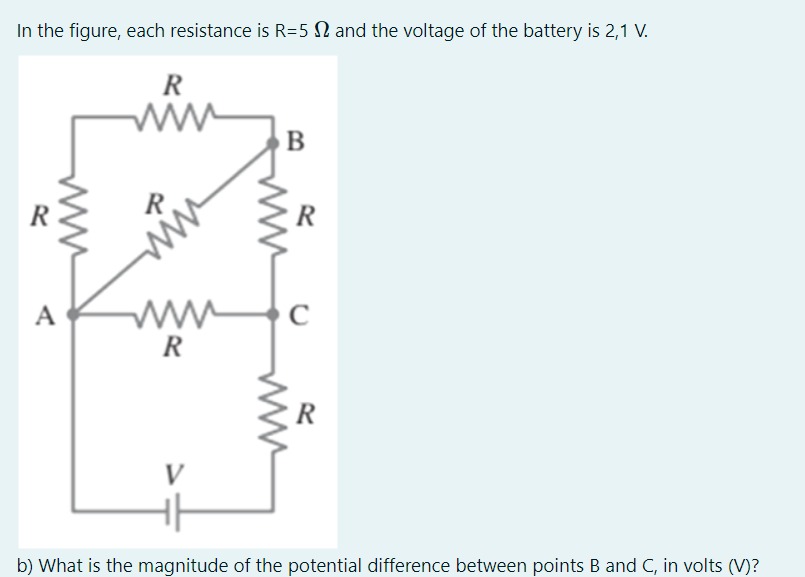 Solved In the figure, each resistance is R=5Ω and the | Chegg.com