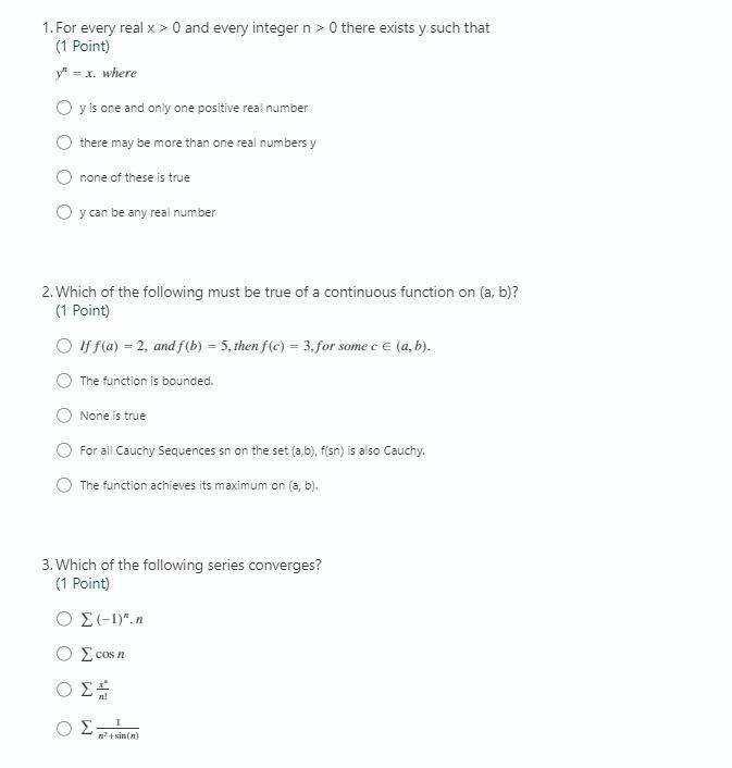 Solved 1. For every real x > 0 and every integer n > Othere | Chegg.com