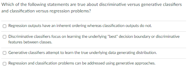 Solved Which of the following statements are true about | Chegg.com