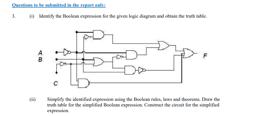Solved Questions to be submitted in the report only: 3. (i) | Chegg.com