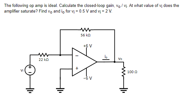 Solved The following op amp is ideal. Calculate the | Chegg.com