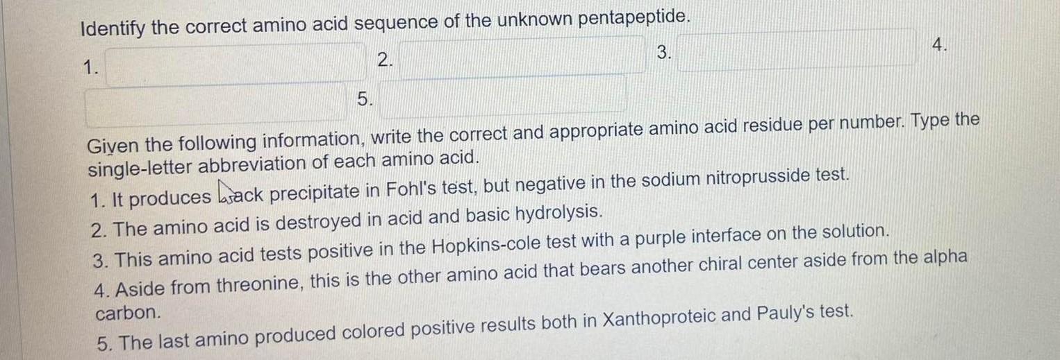 Solved Identify the correct amino acid sequence of the | Chegg.com