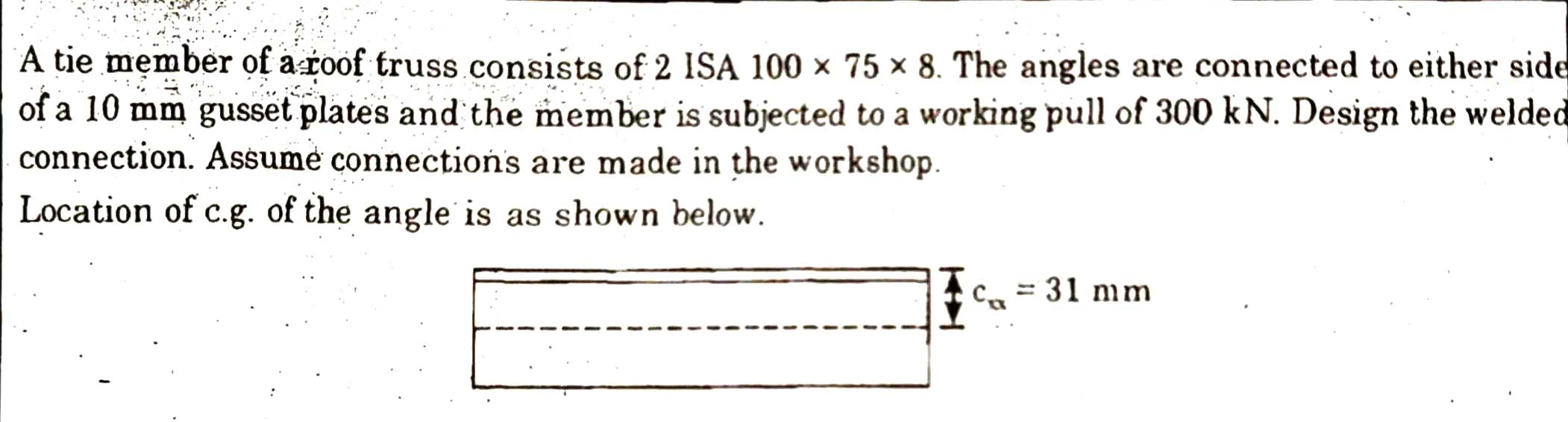 Solved A tie member of a roof truss consists of 2 ISA 100 x | Chegg.com