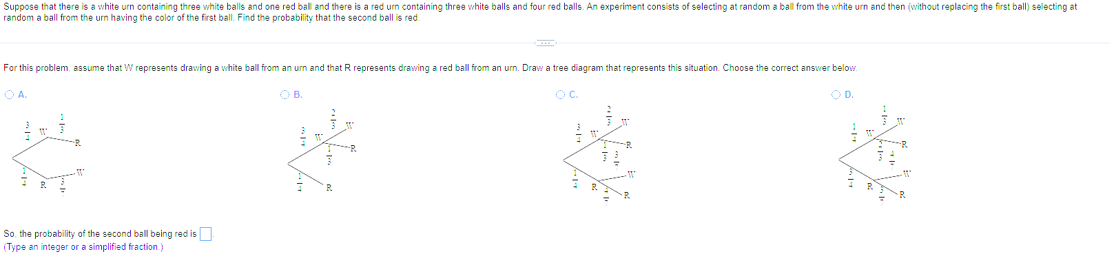 Solved random a ball from the urn having the color of the | Chegg.com