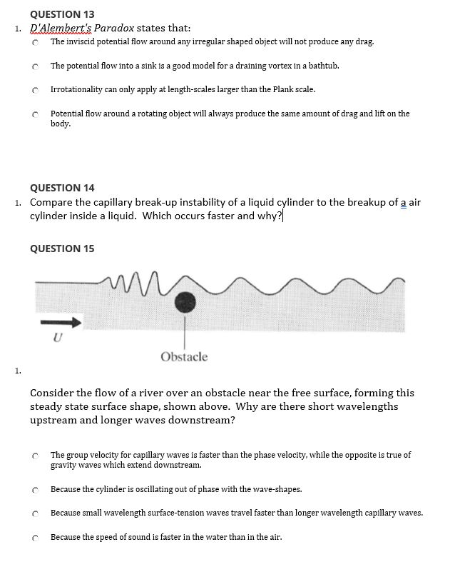 Solved QUESTION 13 1. D'Alembert's Paradox states that: The | Chegg.com