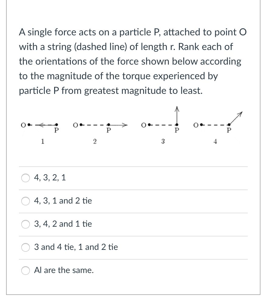Solved A single force acts on a particle P, attached to | Chegg.com