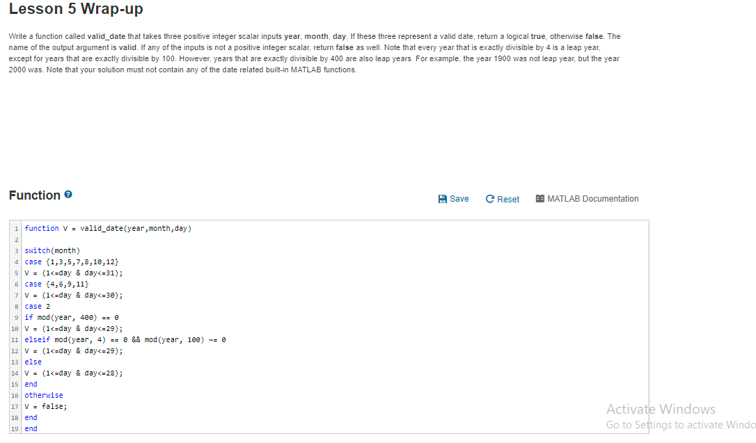 Solved Lesson 5 Wrap-up Write a function called valid_date | Chegg.com
