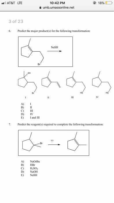 Solved AT&T LTE 10:42 PM @ 18%0ー0, umb.umassonline.net 1 of | Chegg.com
