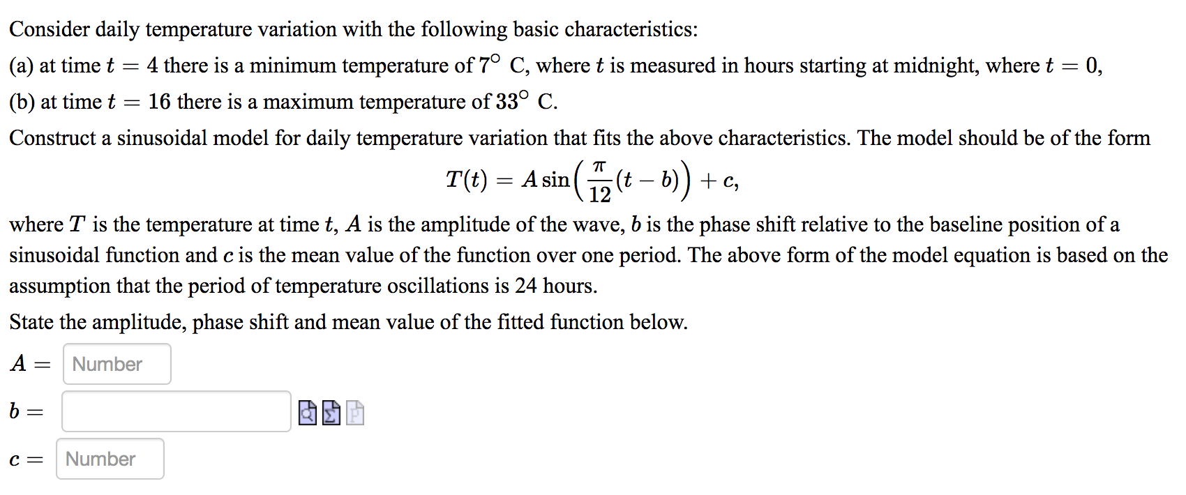 Solved Consider daily temperature variation with the | Chegg.com