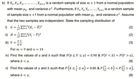 Solved b) If X1,X2,X3,………,Xm+1 is a random sample of size | Chegg.com