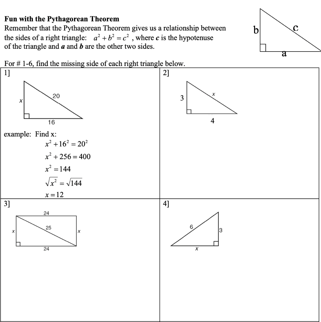 Solved Fun With The Pythagorean Theorem Remember That The Chegg