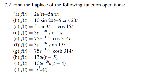 Solved 7.2 Find the Laplace of the following function | Chegg.com