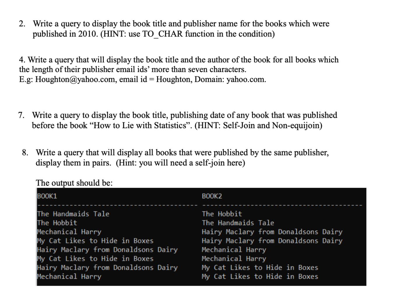 Solved hello, i have attached the questions for the queries | Chegg.com