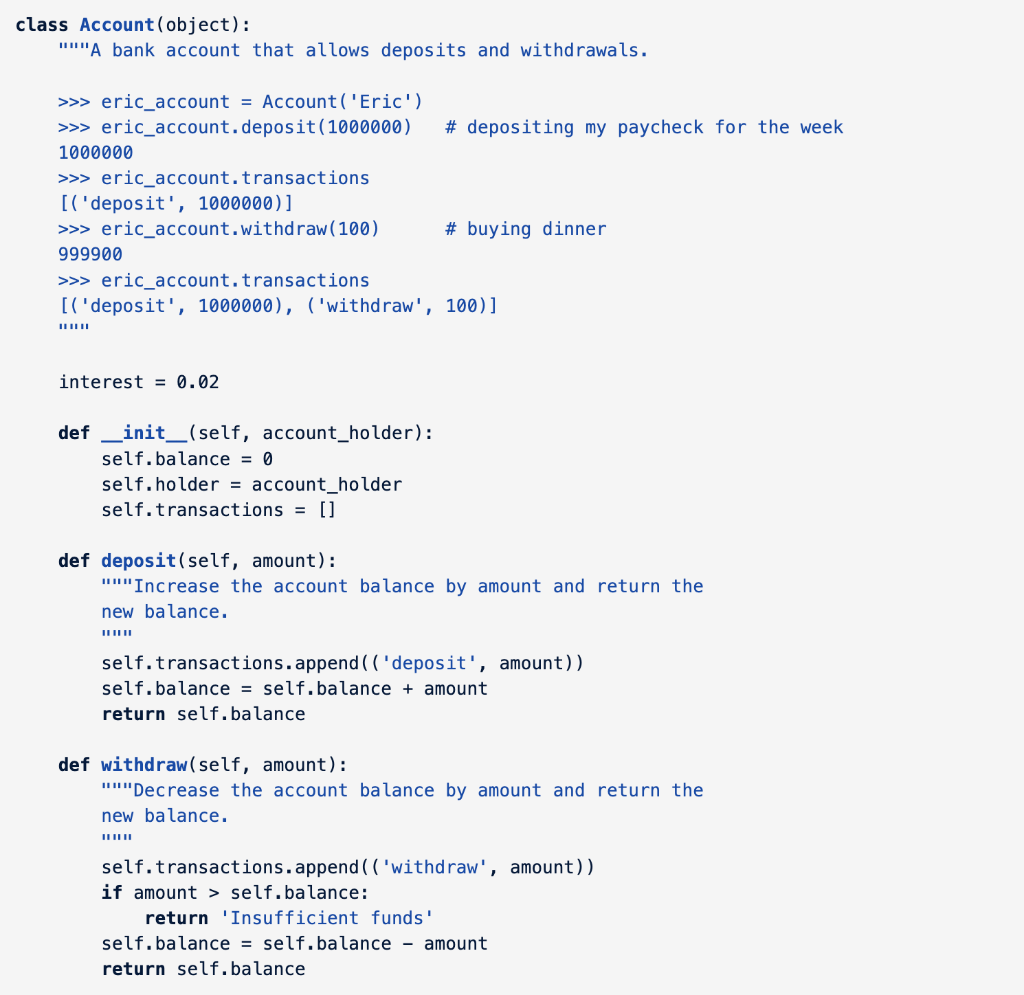 Solved We'd like to be able to cash checks, so let's add a | Chegg.com