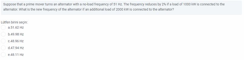 Solved Suppose that a prime mover turns an alternator with a | Chegg.com