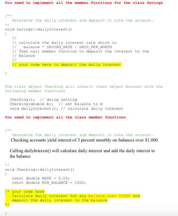 Solved Implement a base class Account and derived classes | Chegg.com