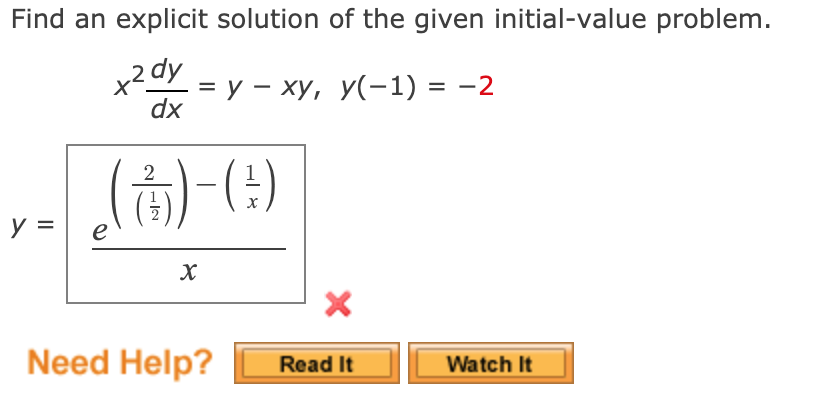 Solved Find an explicit solution of the given initial-value | Chegg.com